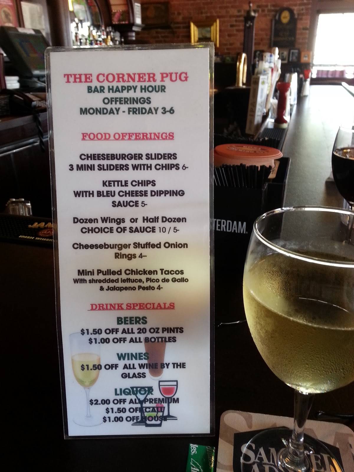 Menu at The Corner Pug pub & bar, West Hartford