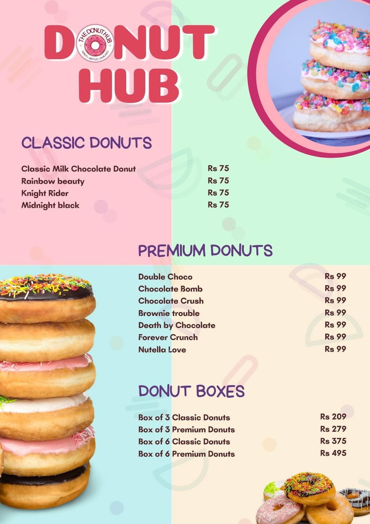 Menu at The Donut Hub, Etawah