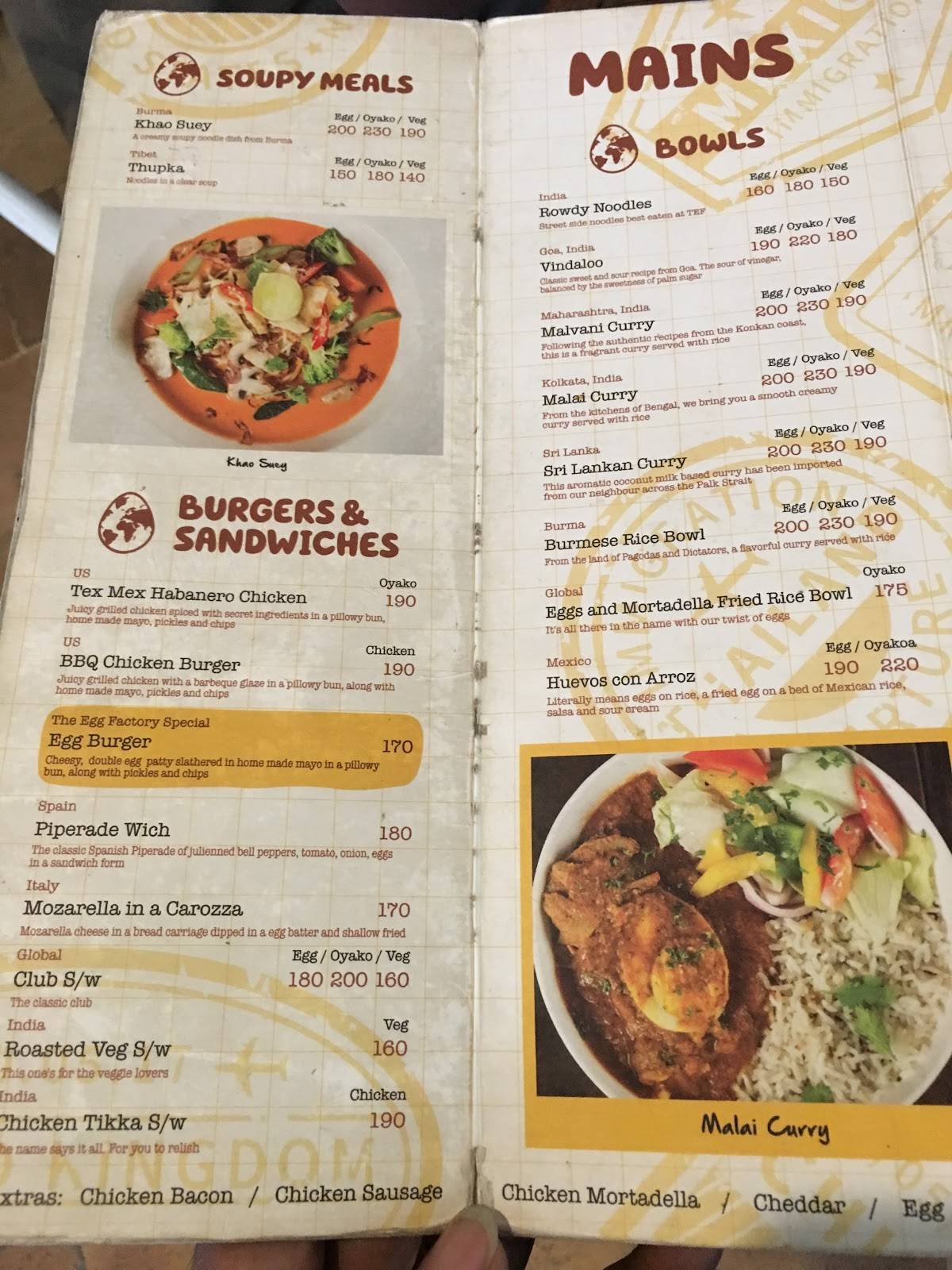 Menu at The Egg Factory, Bengaluru, 120-A3