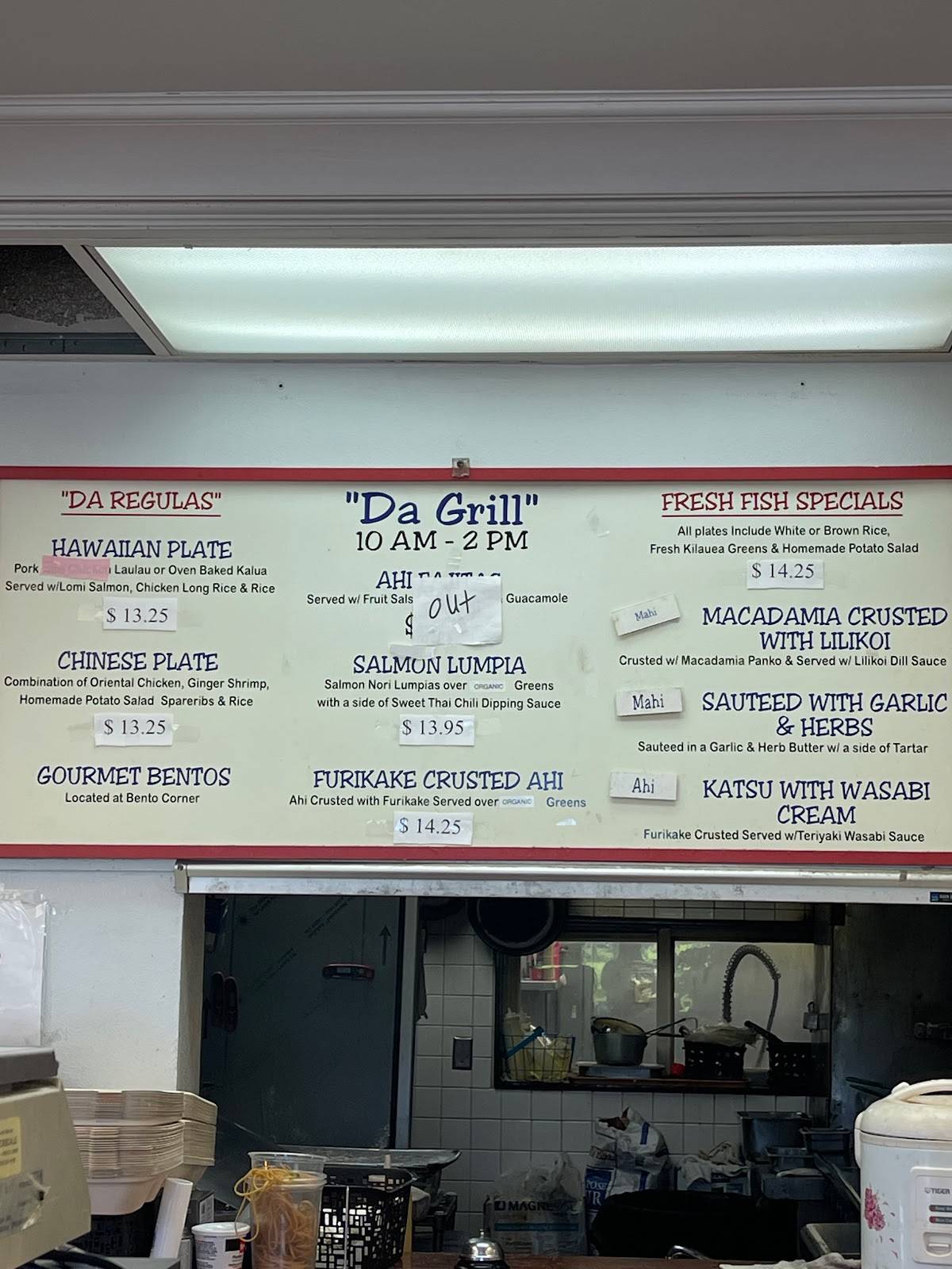 Menu at The Fish Express restaurant, Lihue