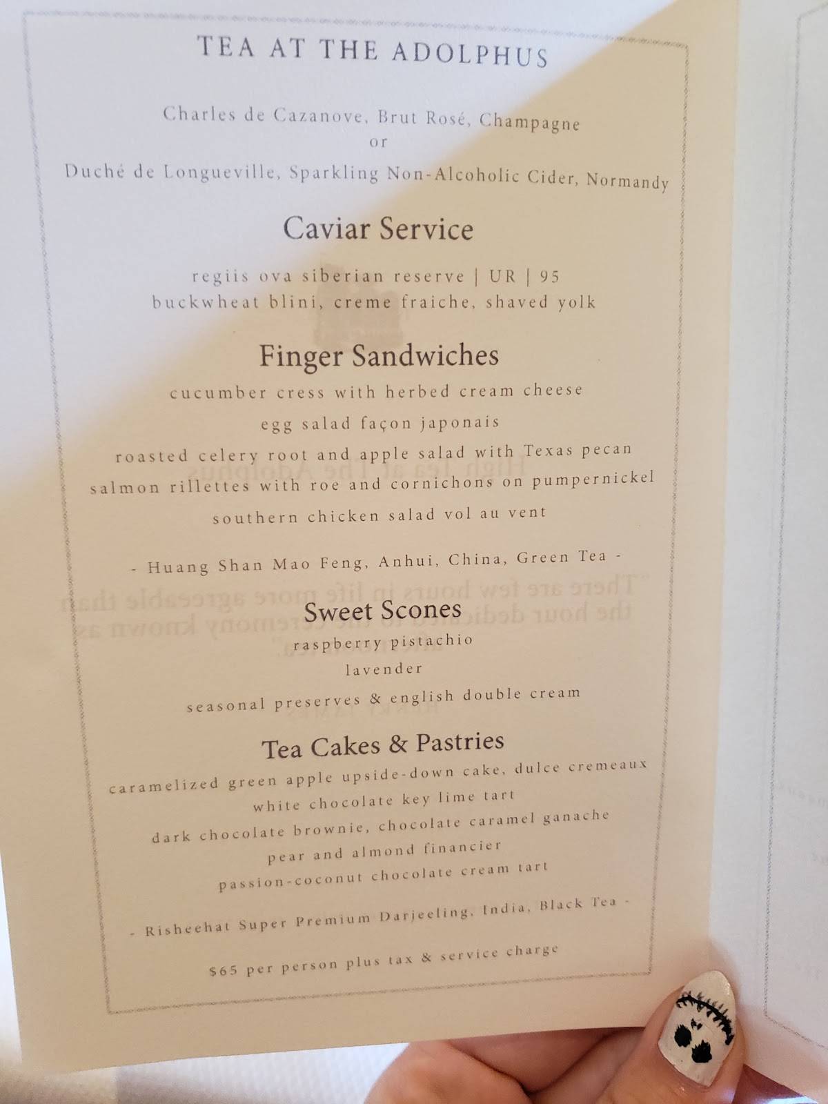 Menu at The French Room restaurant, Dallas, Commerce St