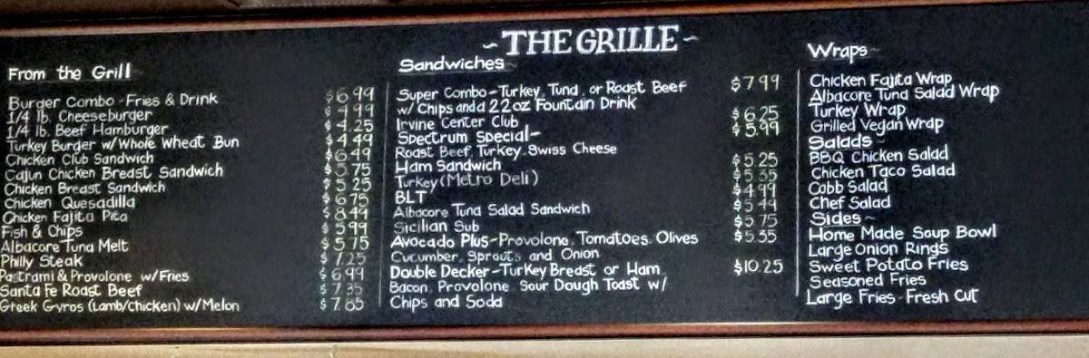 Menu at The Grille restaurant, Irvine, 300 Spectrum Center Dr #150