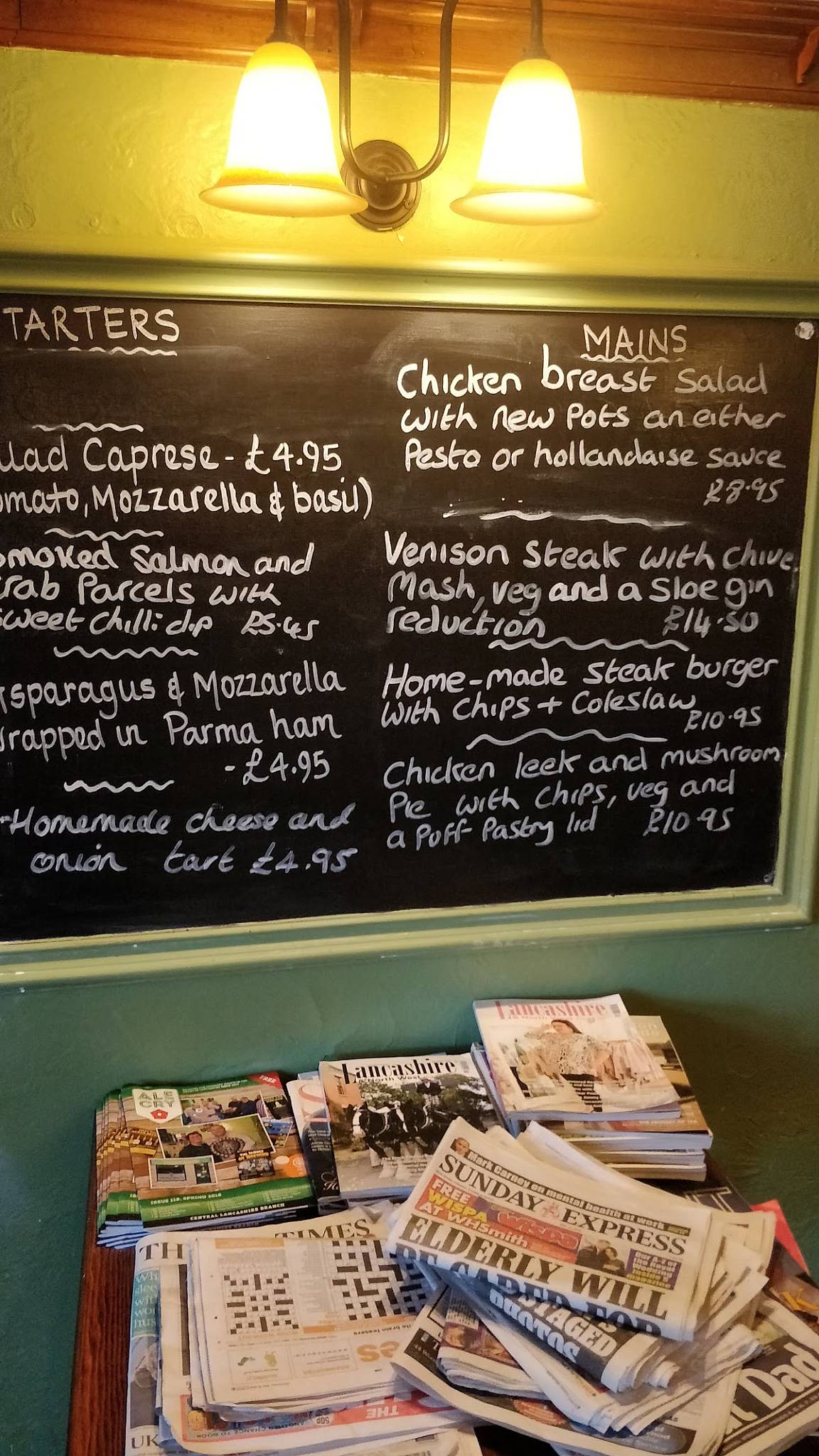 Menu at The Hand & Dagger Inn pub & bar, Clifton