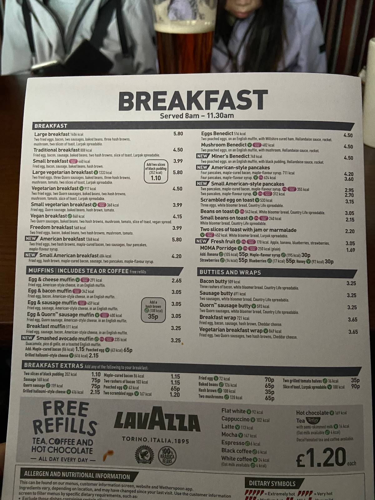 Menu at The Hope Tap - JD Wetherspoon pub & bar, Reading