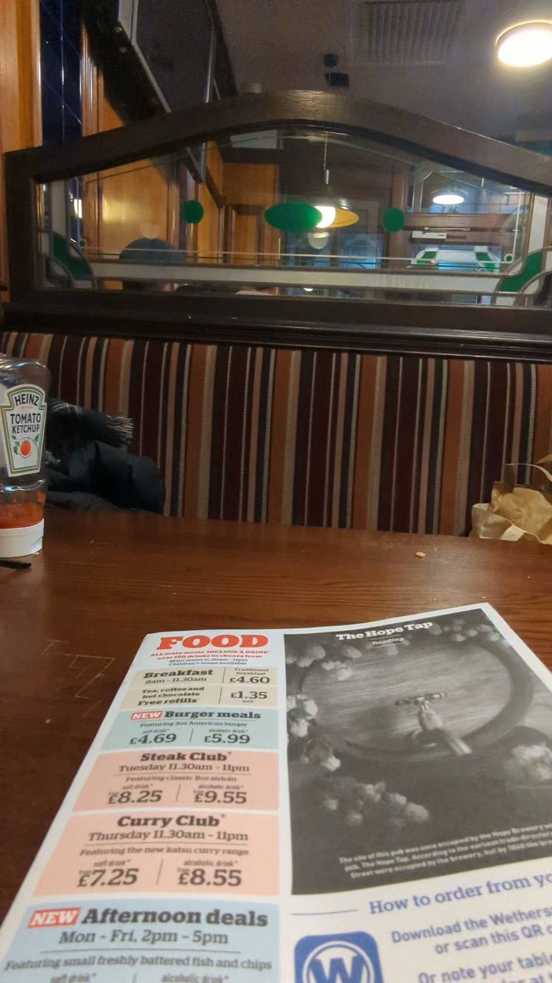 Menu at The Hope Tap - JD Wetherspoon pub & bar, Reading