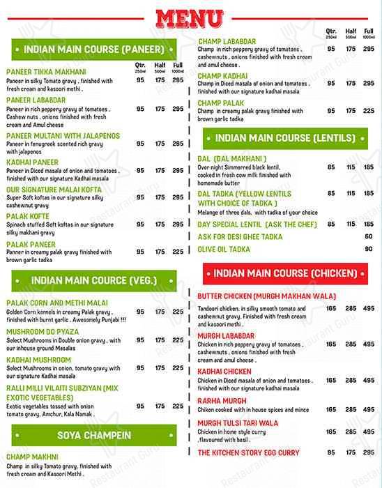 Menu at The Indian Kitchen, Chandigarh