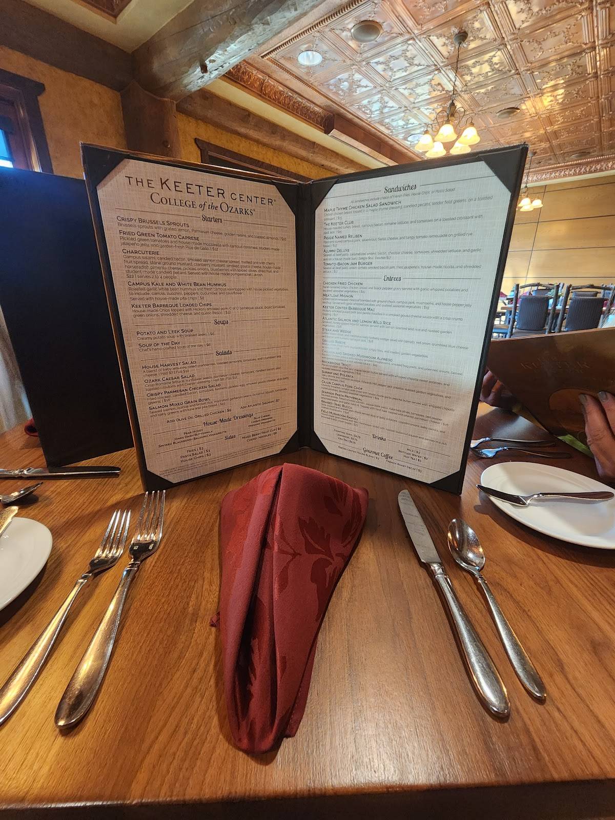 Menu at The Keeter Center-Dining restaurant, Point Lookout, 1 ...