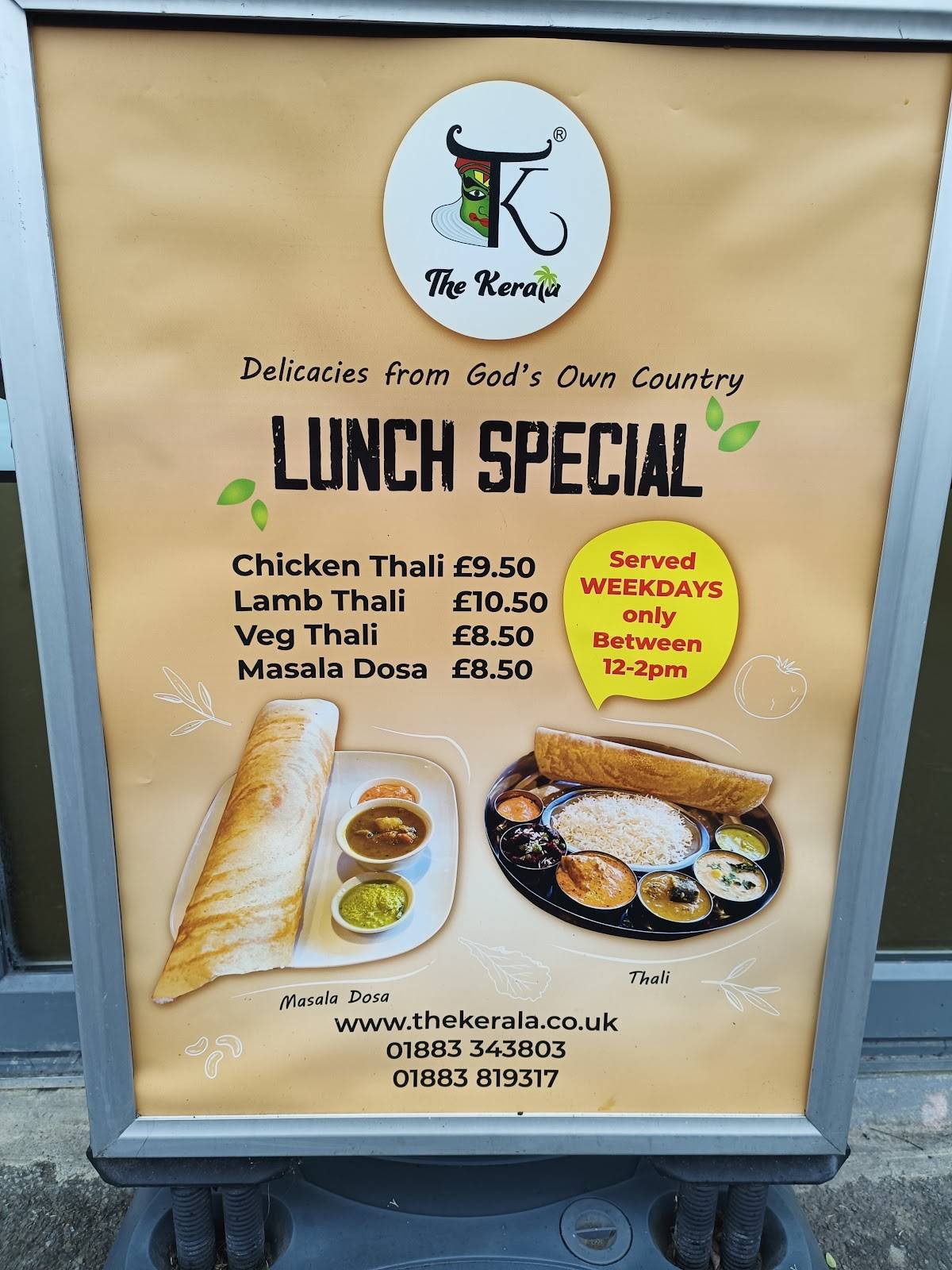Menu at The Kerala restaurant, Caterham