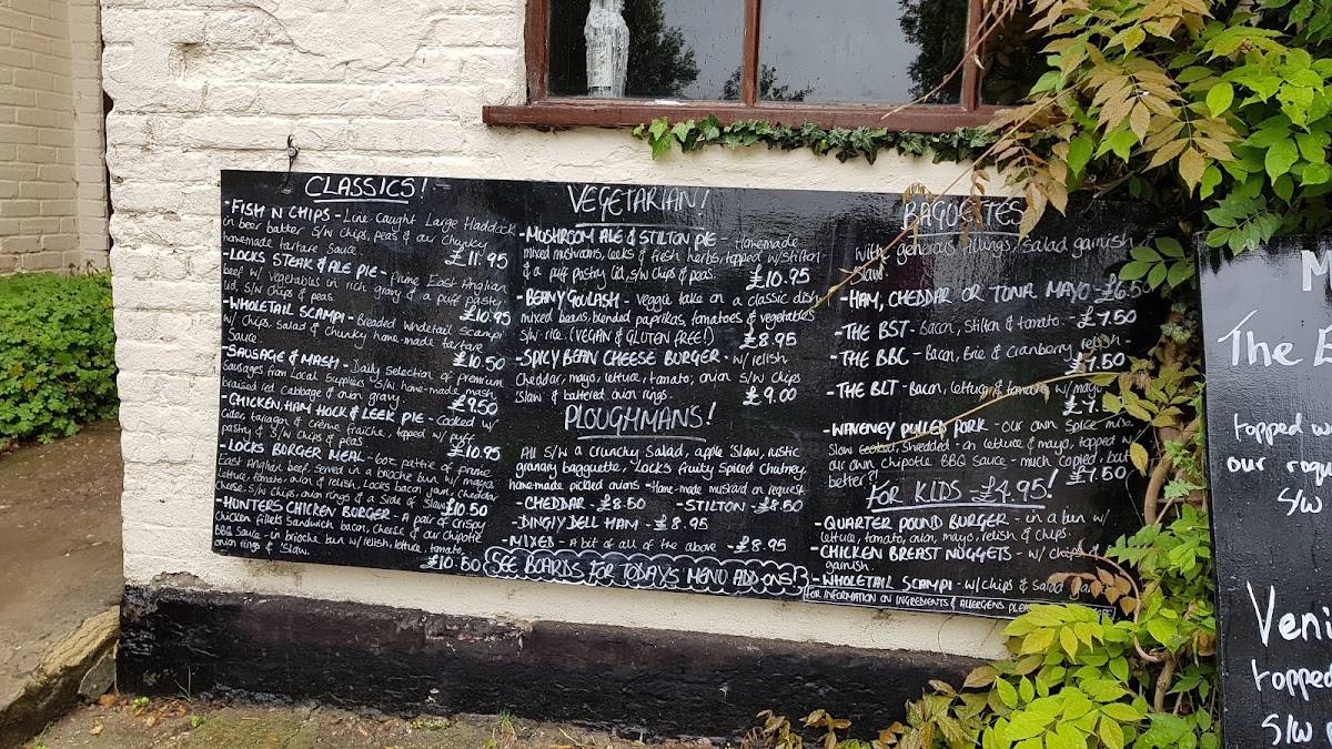 Menu at The Locks Inn Community Pub, Geldeston