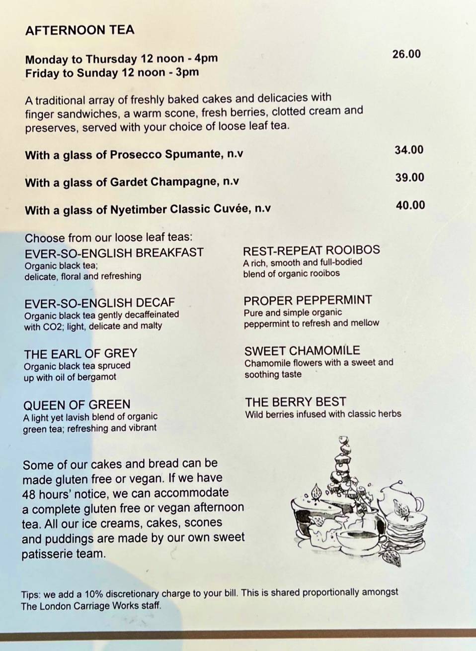 Menu at The London Carriage Works pub & bar, Liverpool