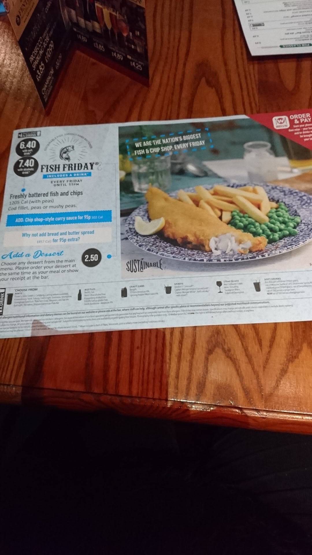Menu at The Mechanical Elephant - JD Wetherspoon pub & bar, Margate
