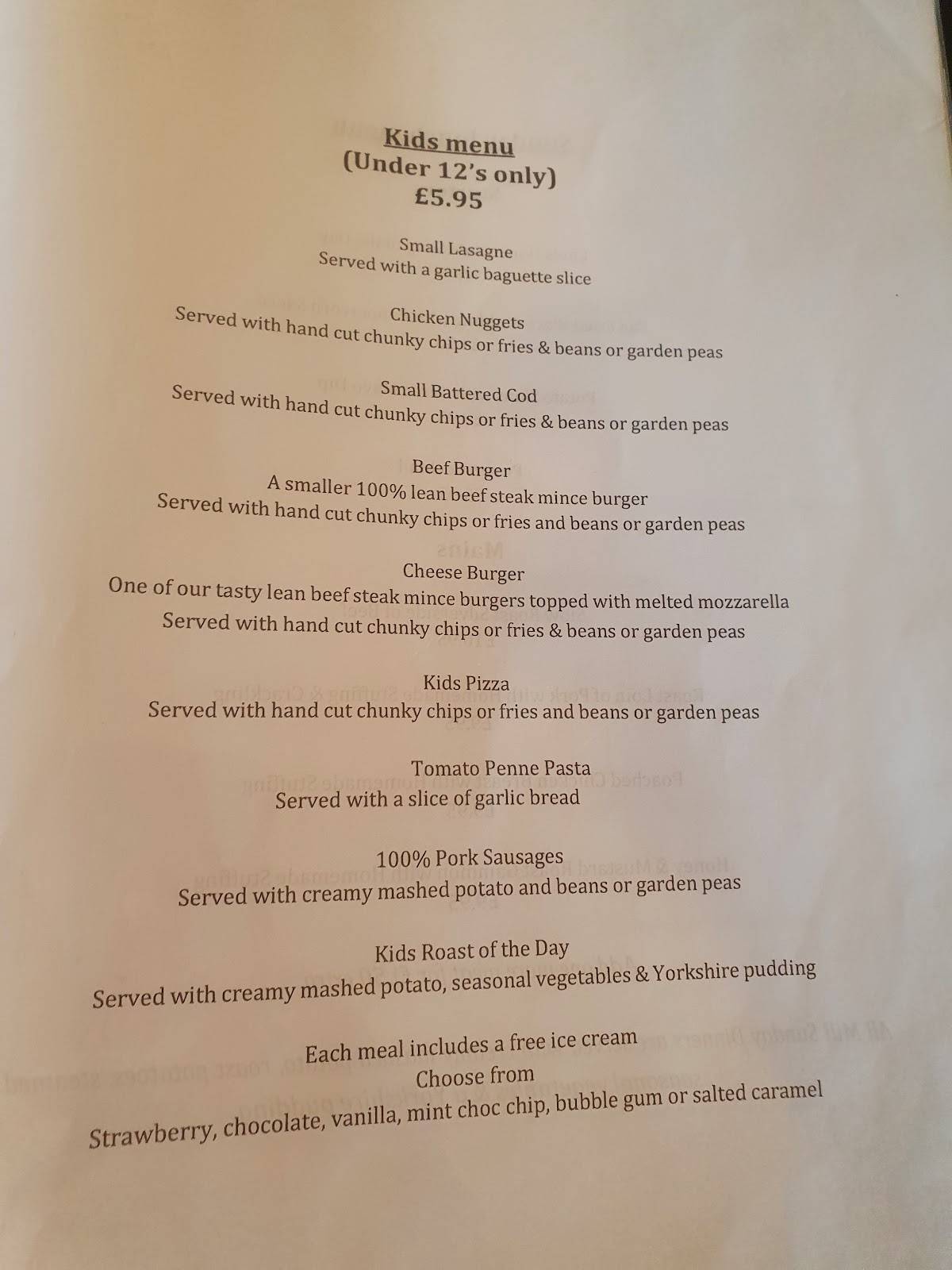 Menu at The Mill Inn pub & bar, Houghton le Spring, Durham Rd
