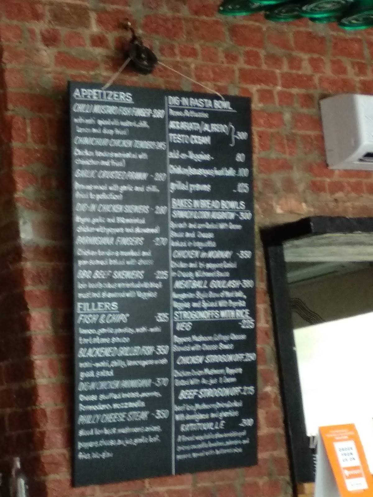 Menu at The Miner Diner, Chennai, 31