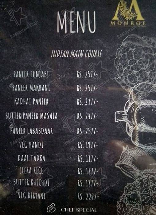 Menu at The Monroe Cafe, Indore