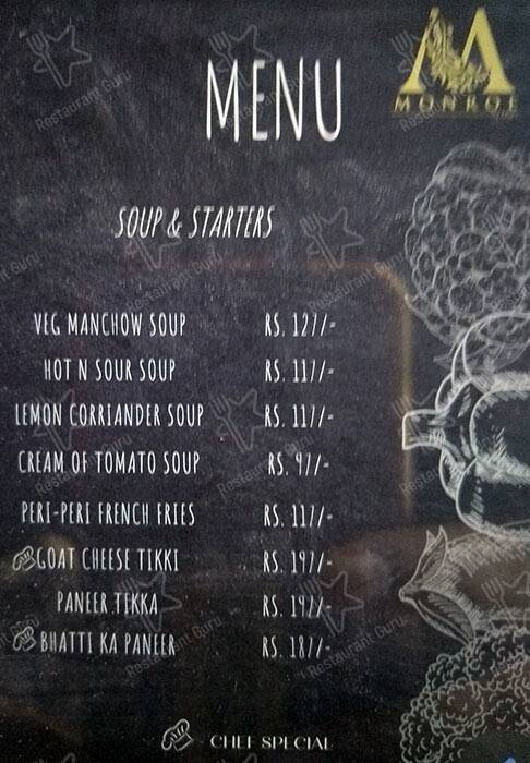 Menu at The Monroe Cafe, Indore