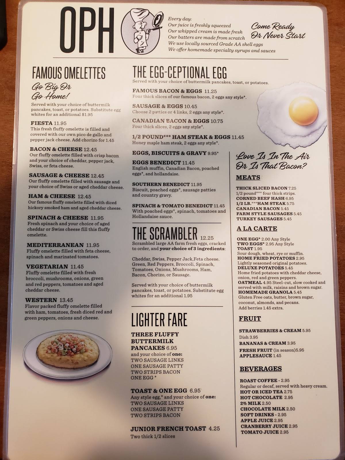 Menu at The Original Pancake House restaurant, Brookfield, W Bluemound Rd