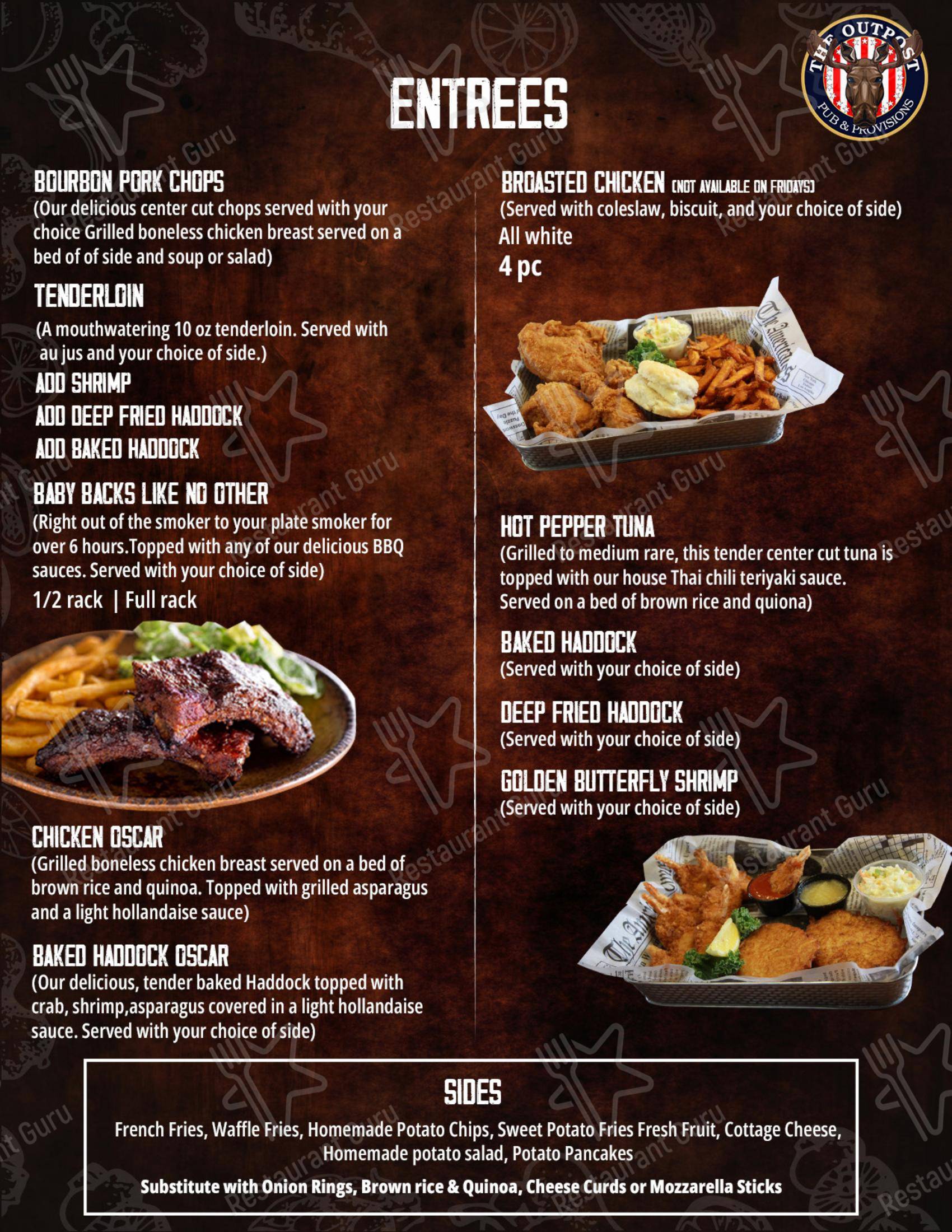 Menu at The Outpost pub & bar, Sherwood