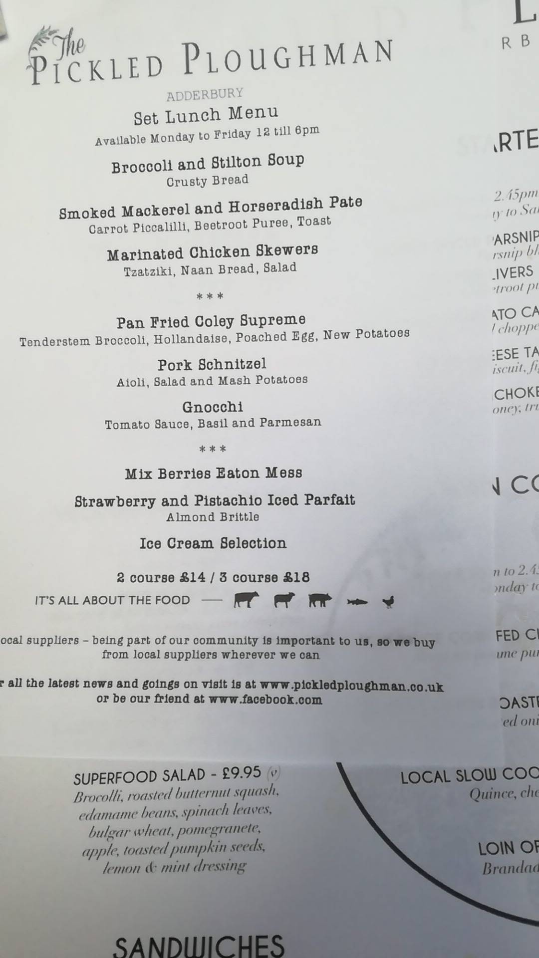 Menu at The Pickled Ploughman pub & bar, Banbury