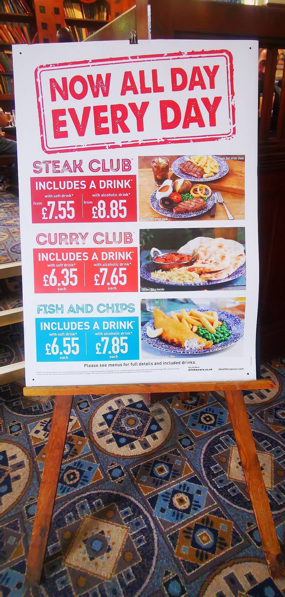 Menu at The Postal Order - JD Wetherspoon pub & bar, Blackburn