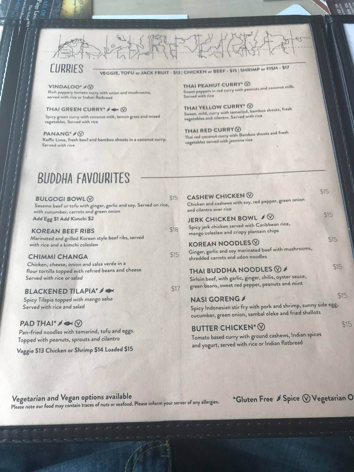 Menu at The Smokin' Buddha restaurant, Port Colborne, 265 King St