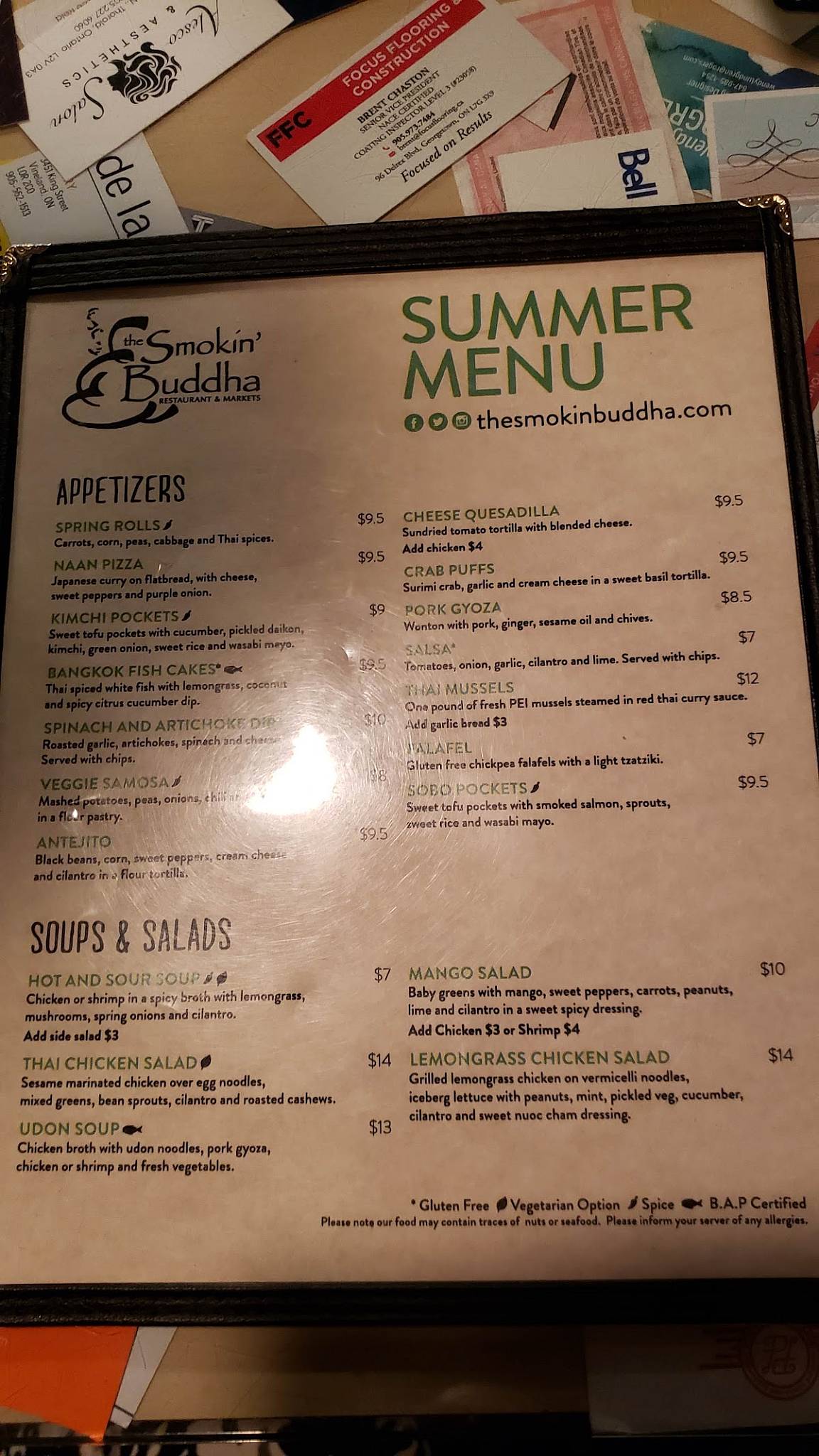 Menu at The Smokin' Buddha restaurant, Port Colborne, 265 King St