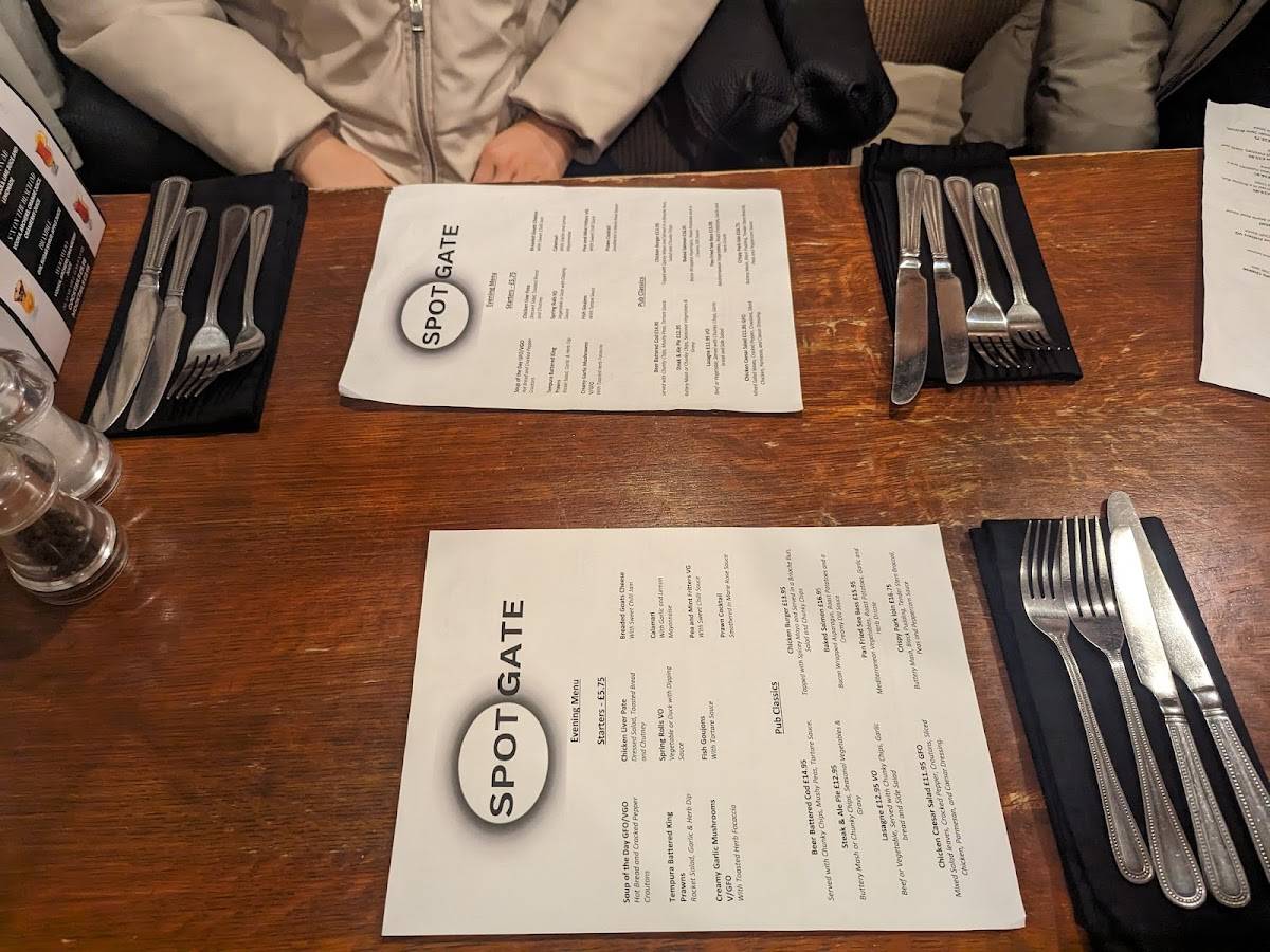 Menu at The Spotgate Inn pub & bar, Stone Rural