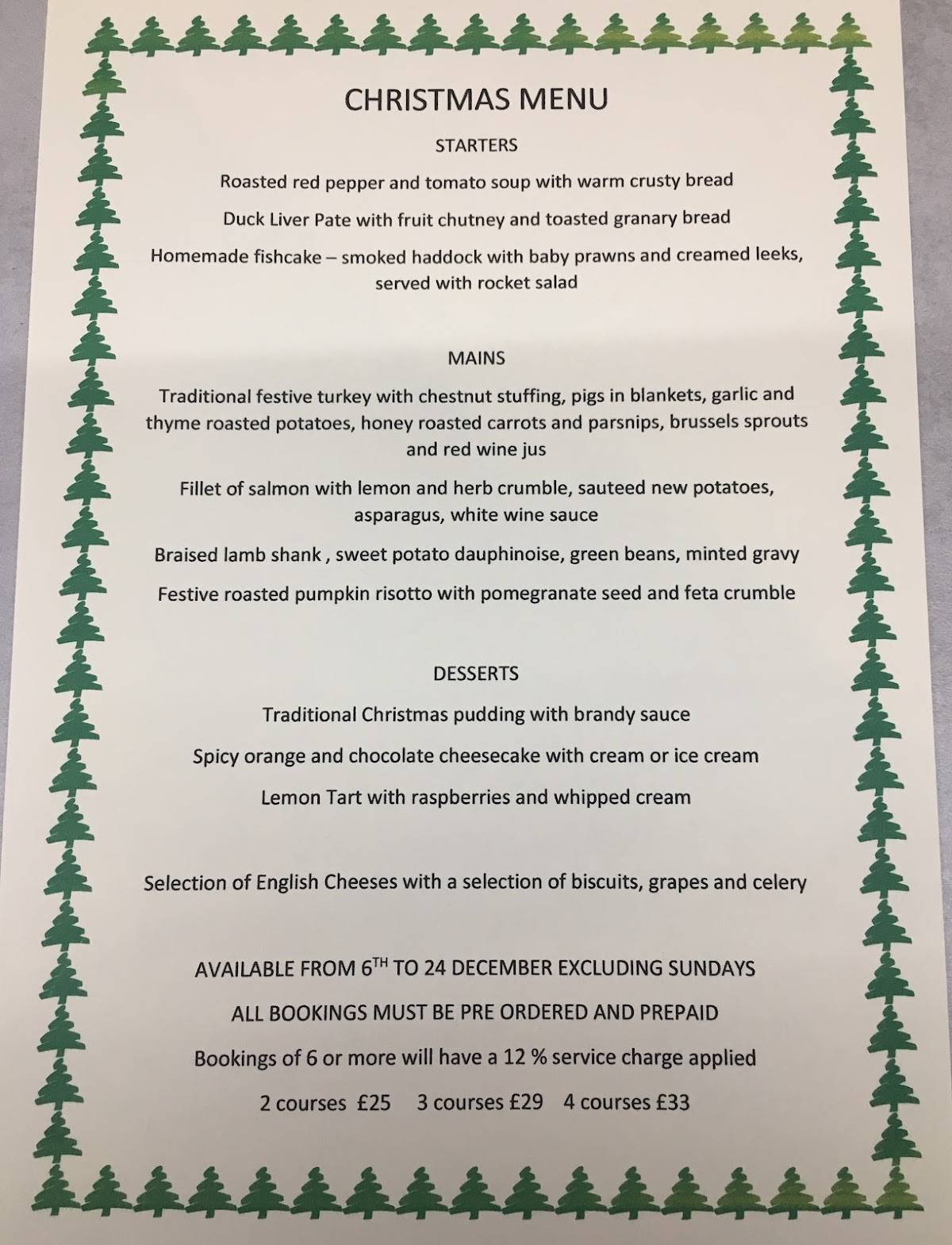 Menu at The Stag restaurant, Stoke Poges, Wexham St