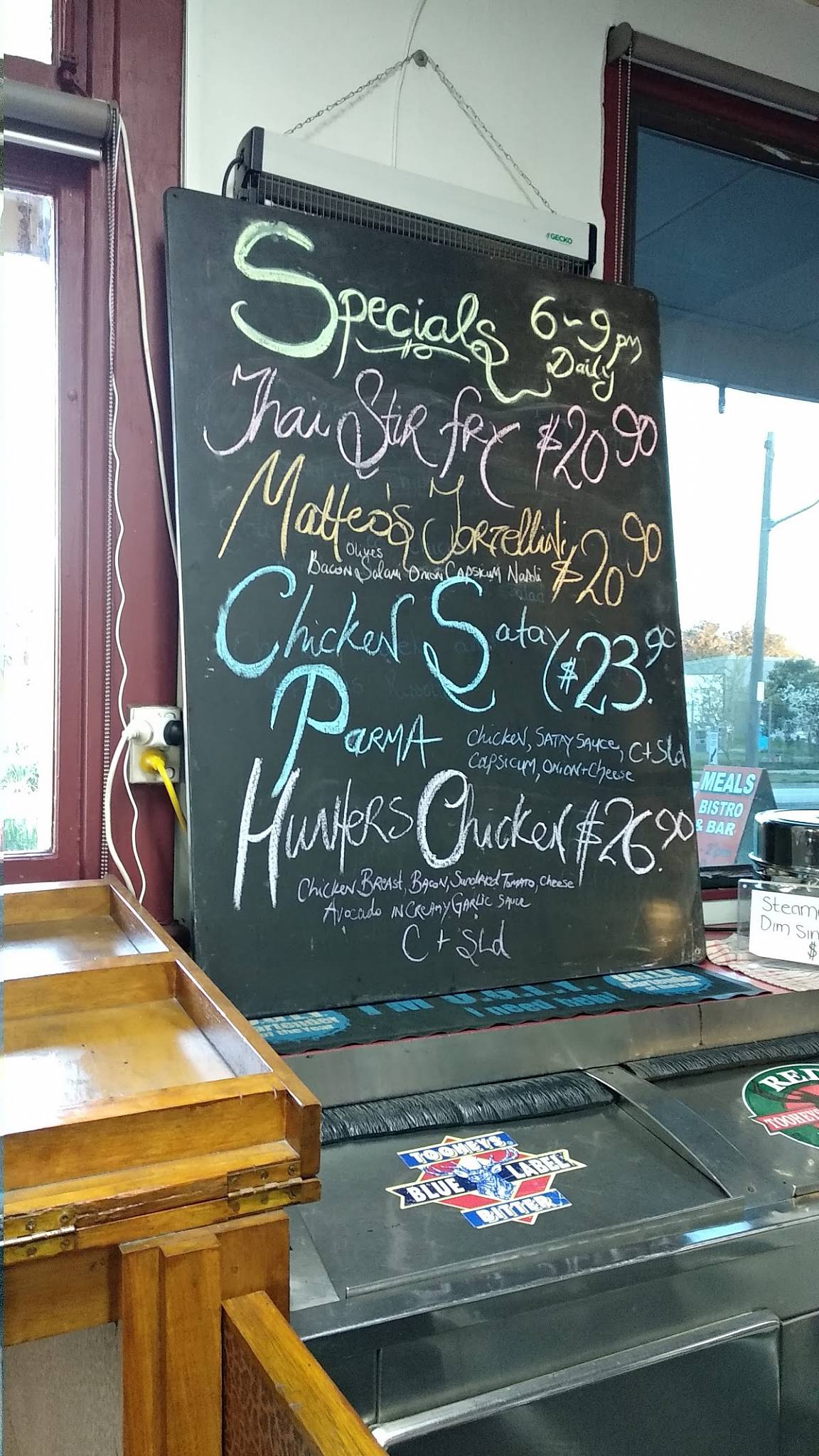Menu at The Top Pub, Tatura