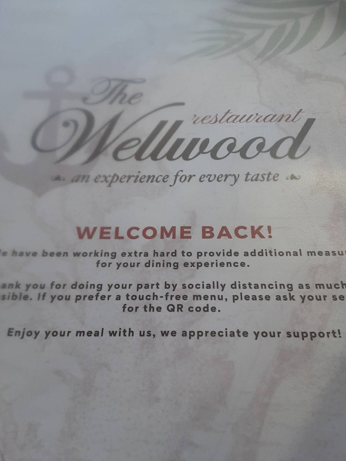 Menu at The Wellwood Restaurant, Charlestown, 523 Water St