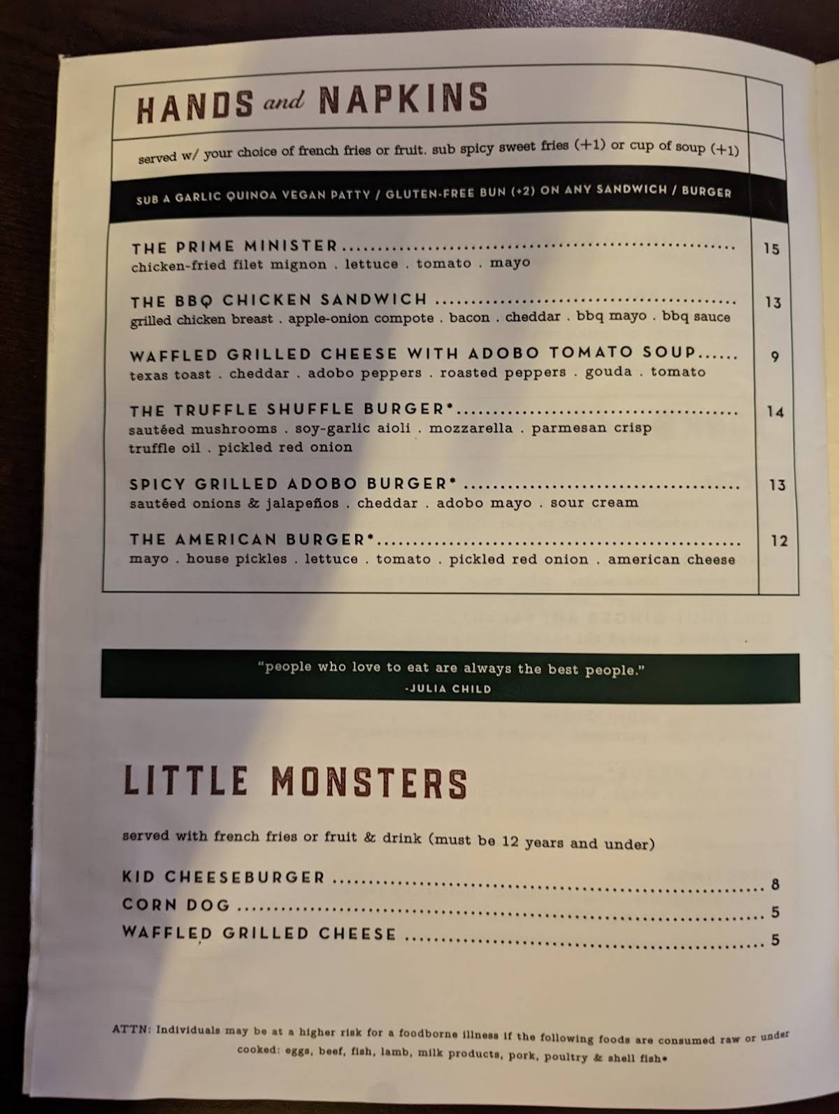 Menu at The Winston pub & bar, Norman