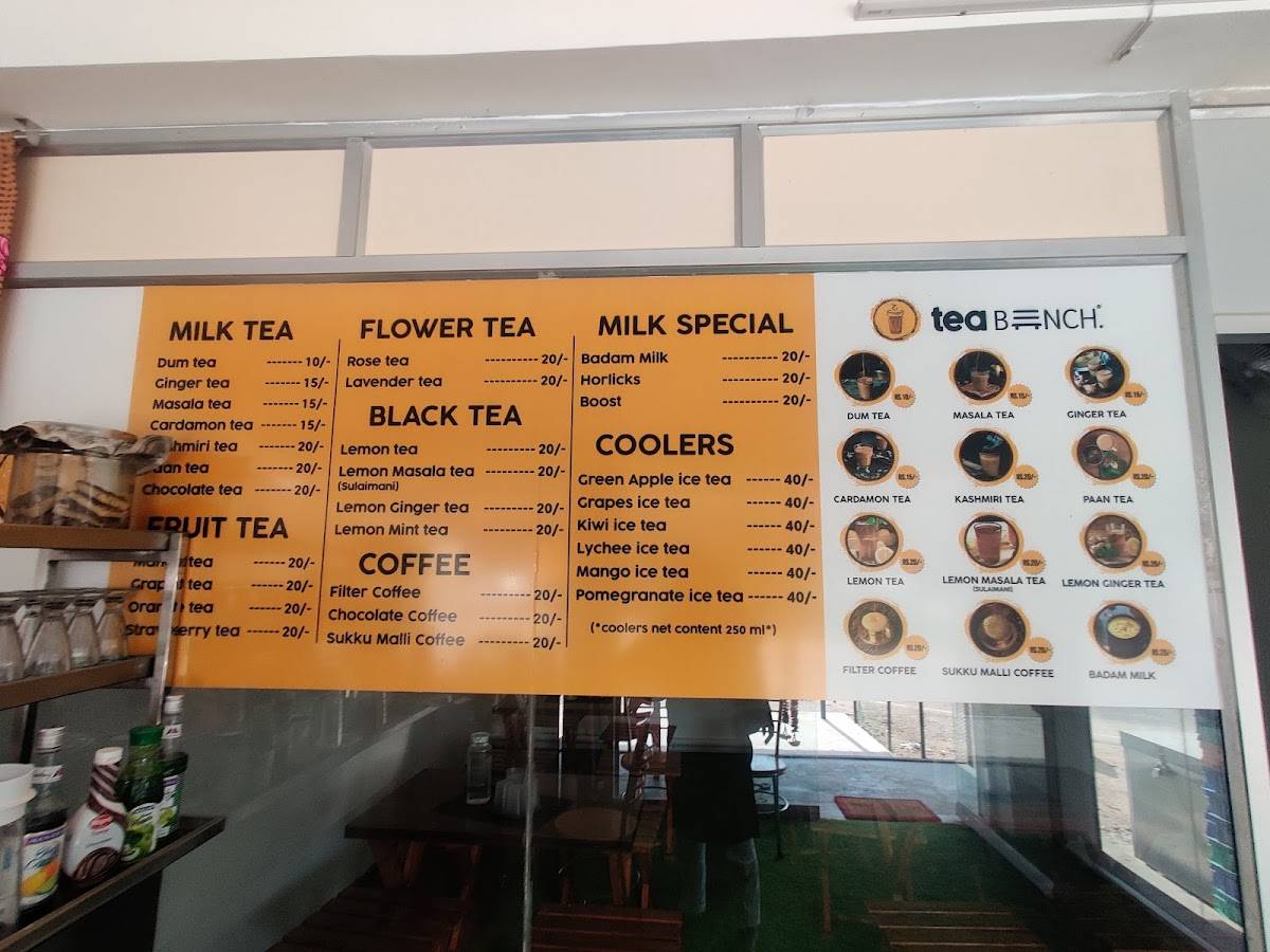 Menu at Tea Bench, Thiruthani