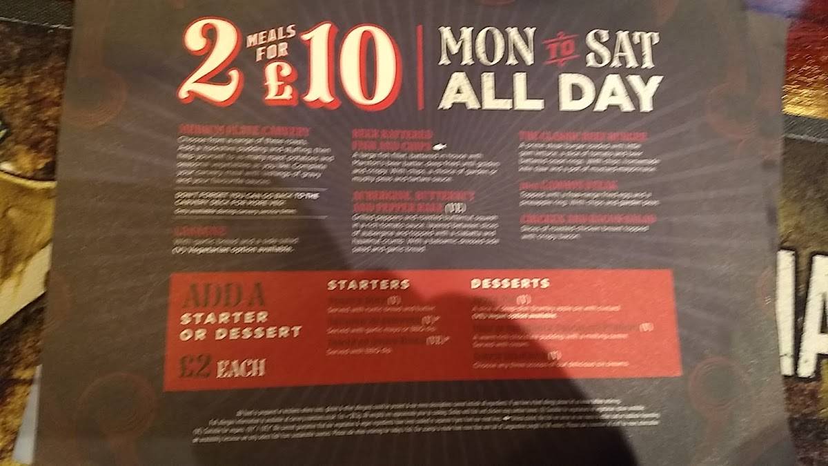 Menu at Three Witches pub & bar, Inverness