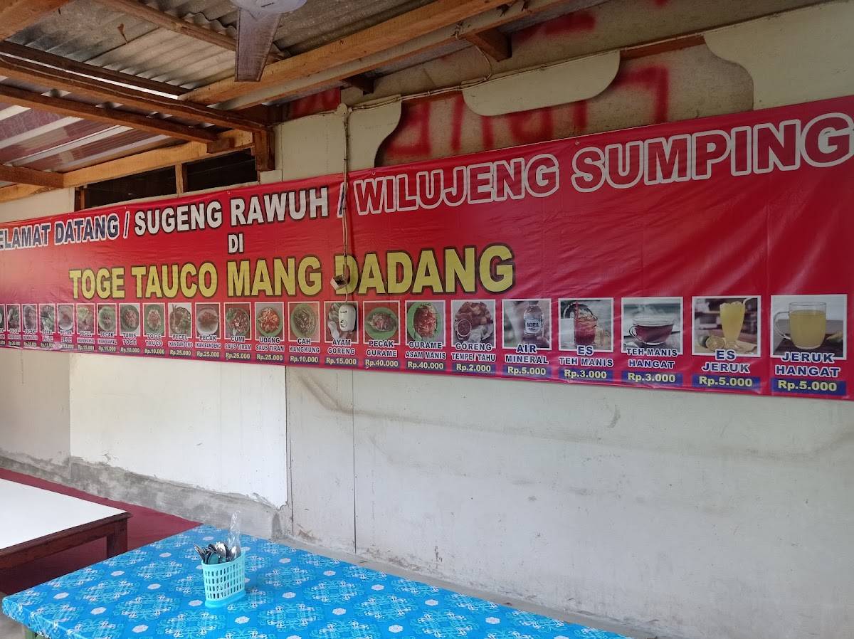 Menu at Toge Tauco Mang Dadang restaurant, Bekasi Regency