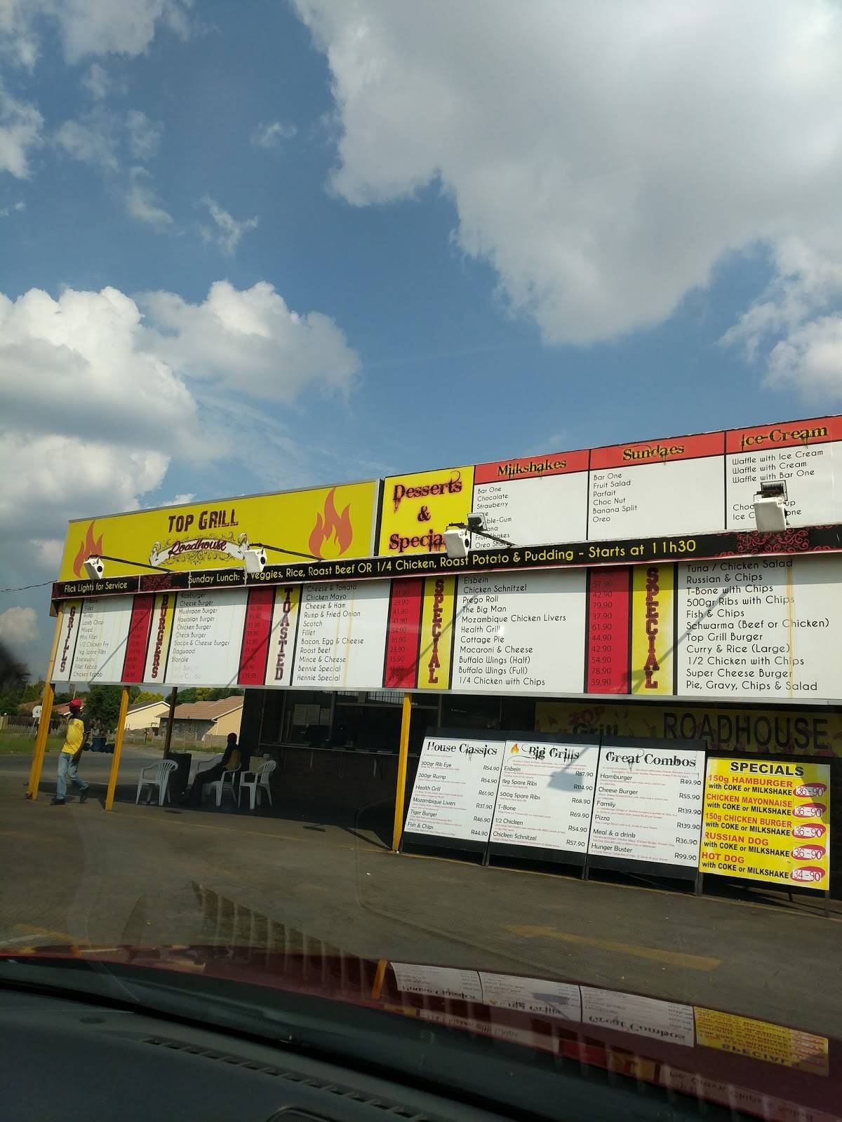 Menu at Top Grill Roadhouse restaurant, Boksburg, 135 Pretoria Rd