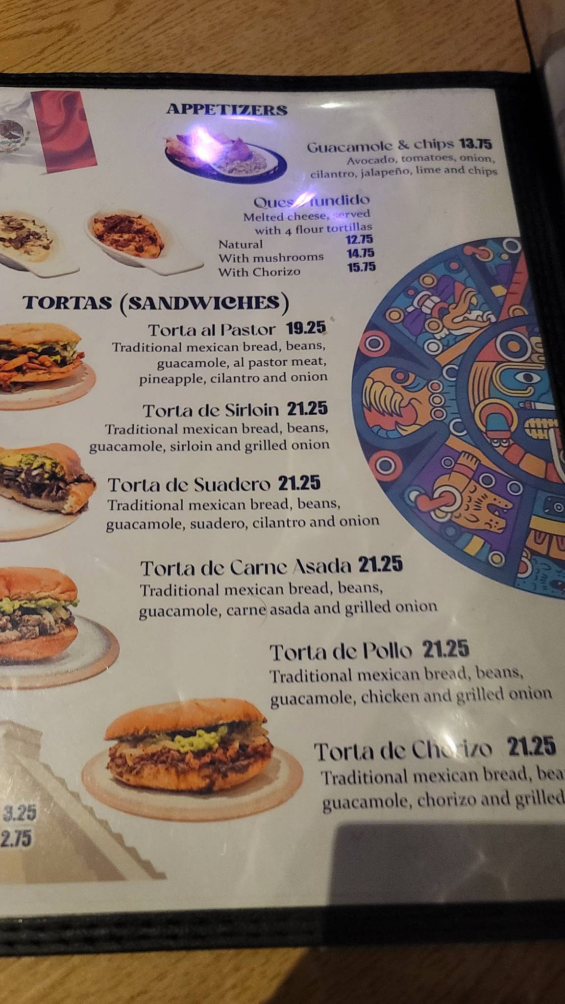 Menu at Los Gyros restaurant, Toronto