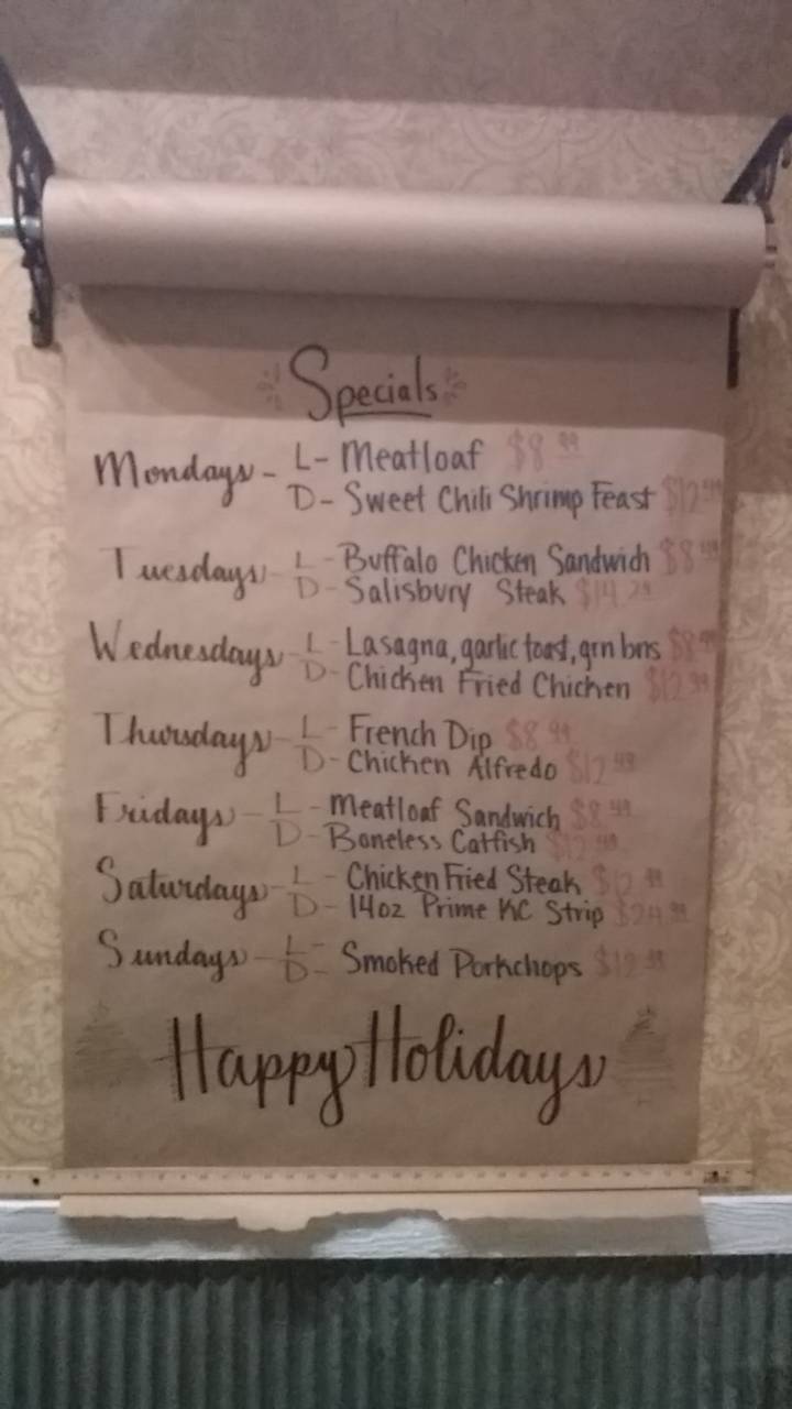 Menu at Trails Café cafe, Holton