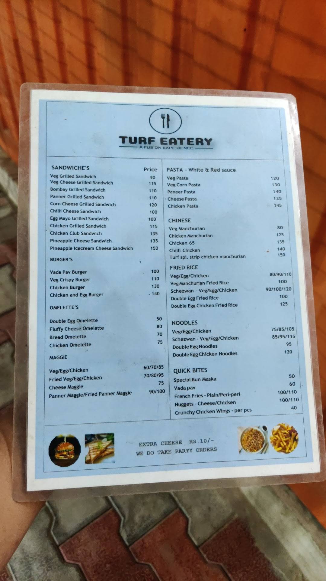 Menu at Turf Eatery, Hyderabad