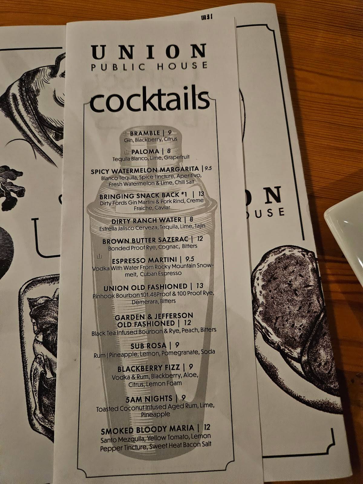 Menu at Union Public House, Pensacola, 36 E Garden St