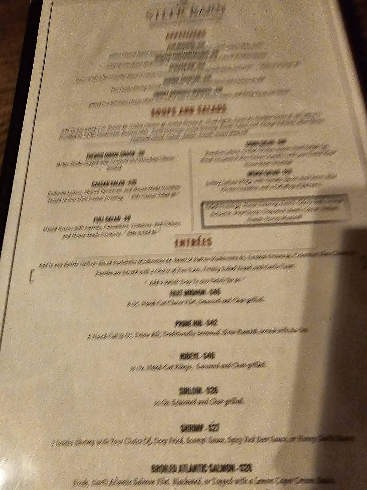 Menu at The Steer Barn, Upper Sandusky