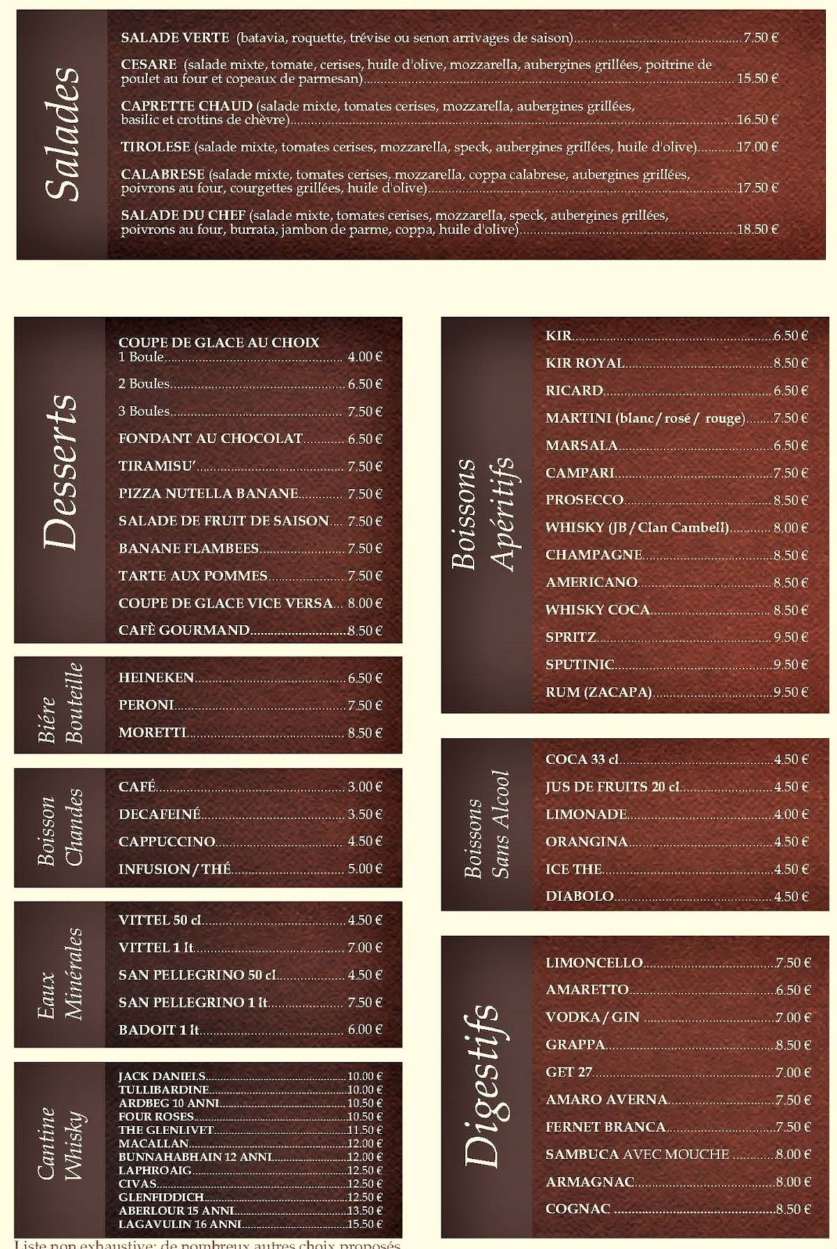 Menu au Vice Versa · Restaurant italien, di qualità, Colombes