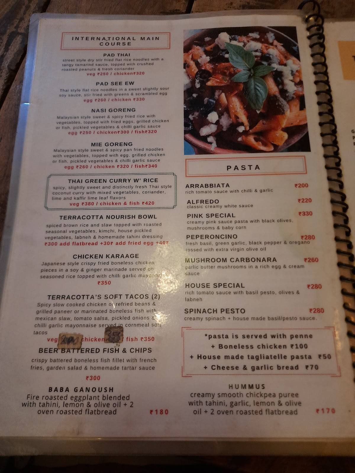 Menu at Terracotta Cafe, Varanasi, B1/146
