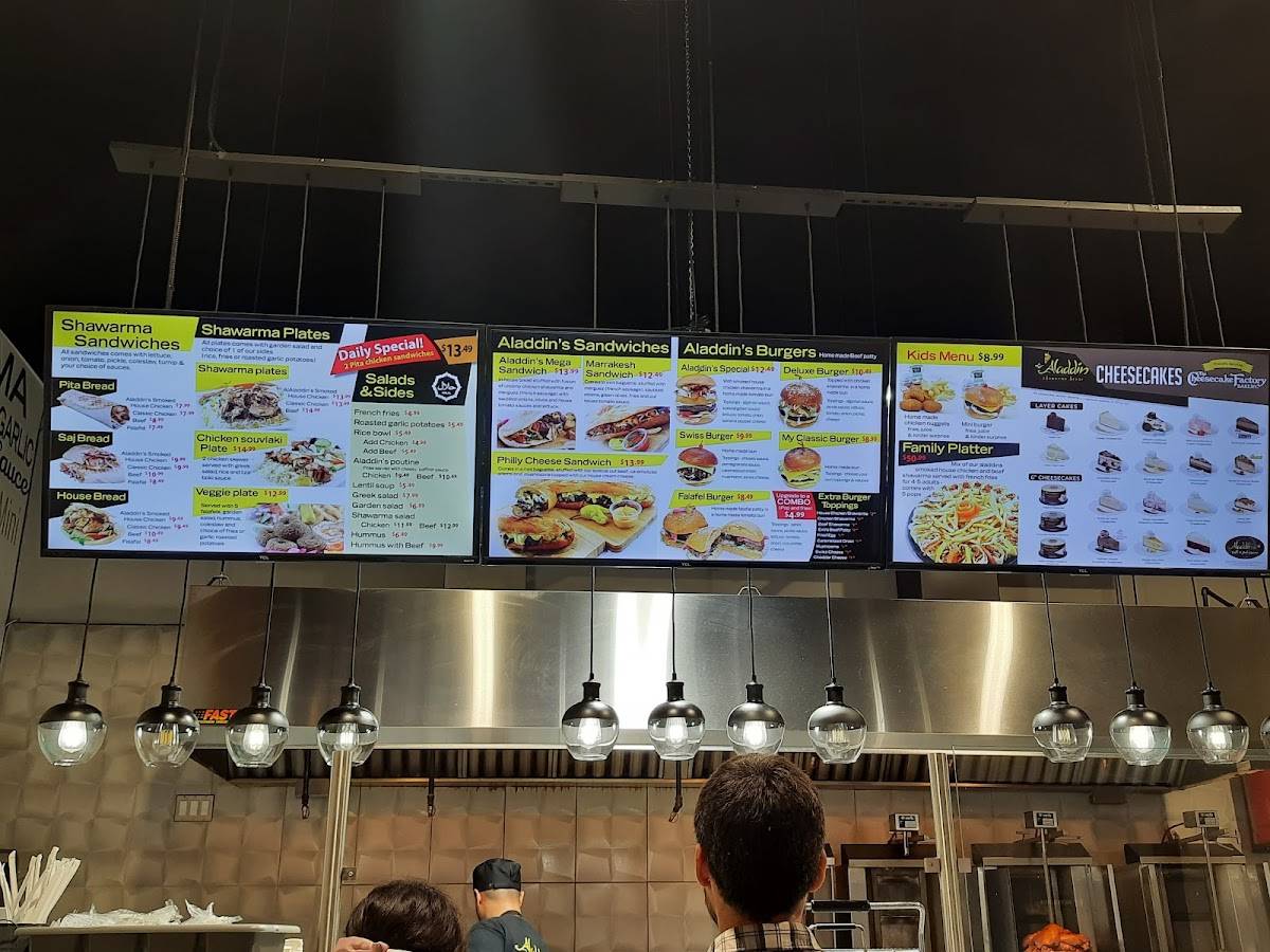 Menu au Aladdin Shawarma House restaurant, Vaughan