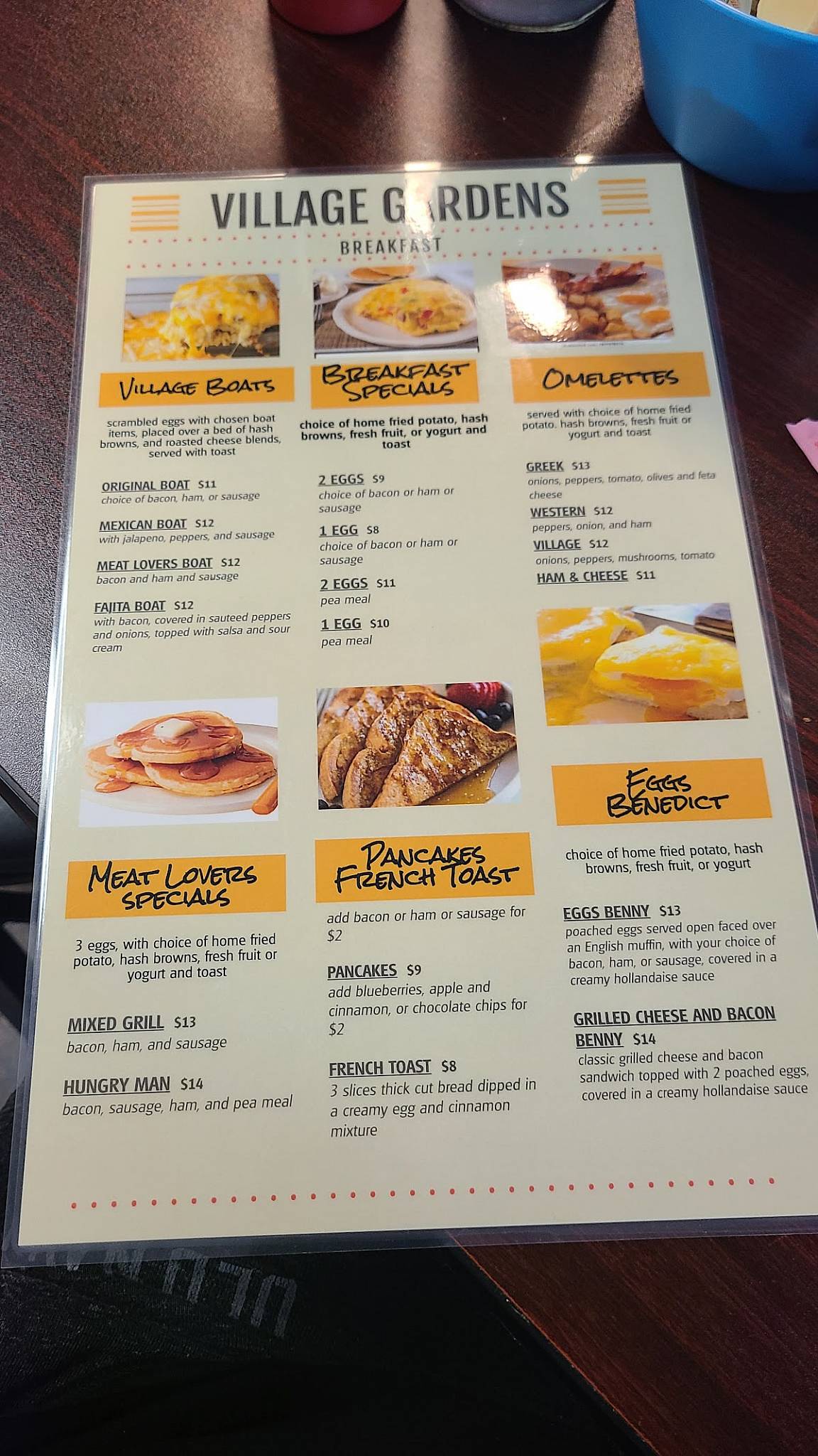 Menu at Village Gardens Family Restaurant, Sarnia