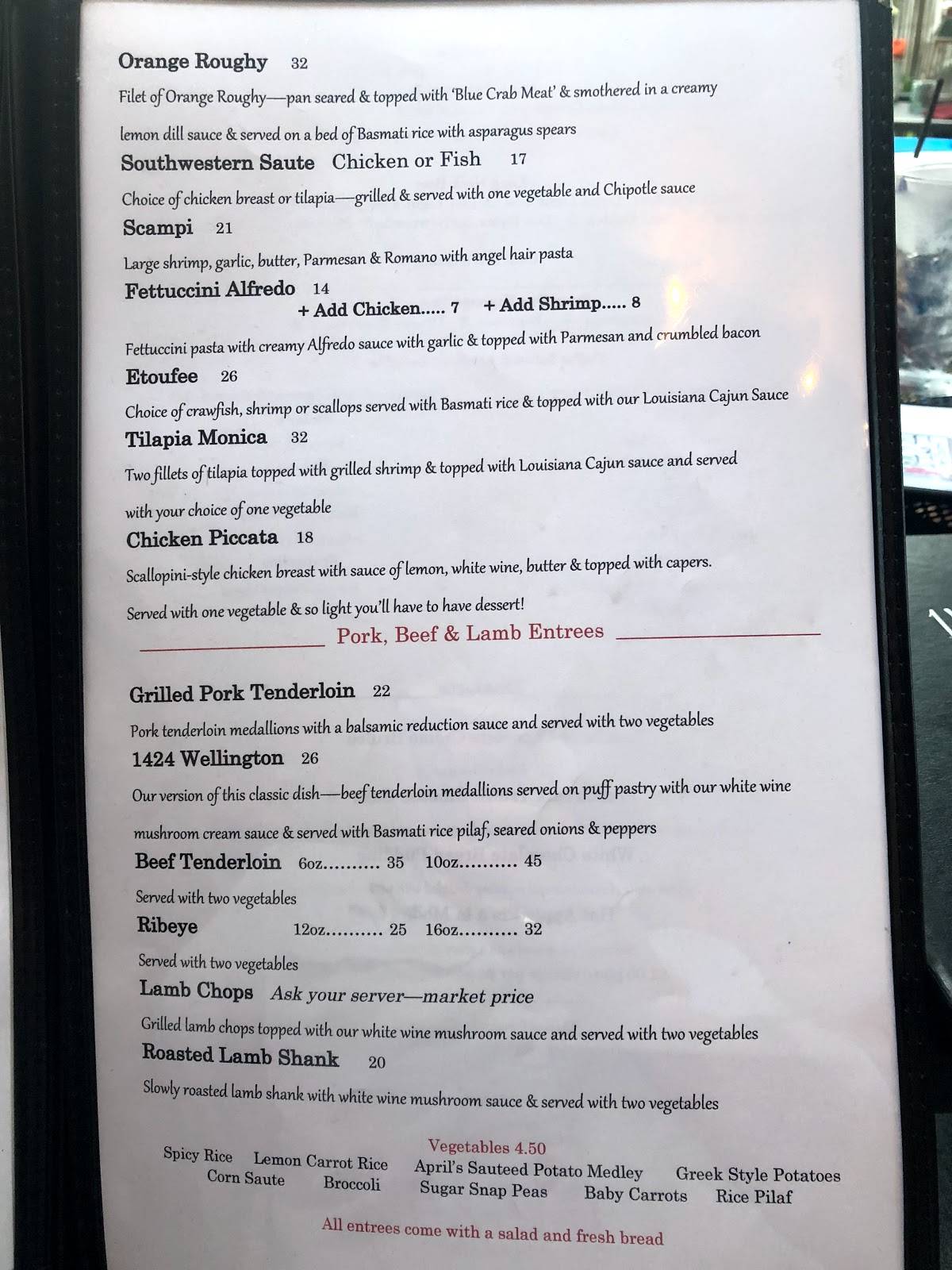 Menu at 1424 Bistro pub & bar, Waco
