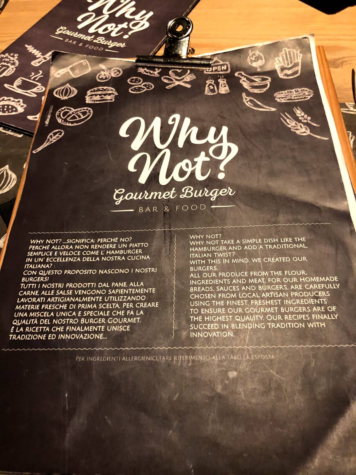 Menu at Why not? Livigno restaurant, Livigno