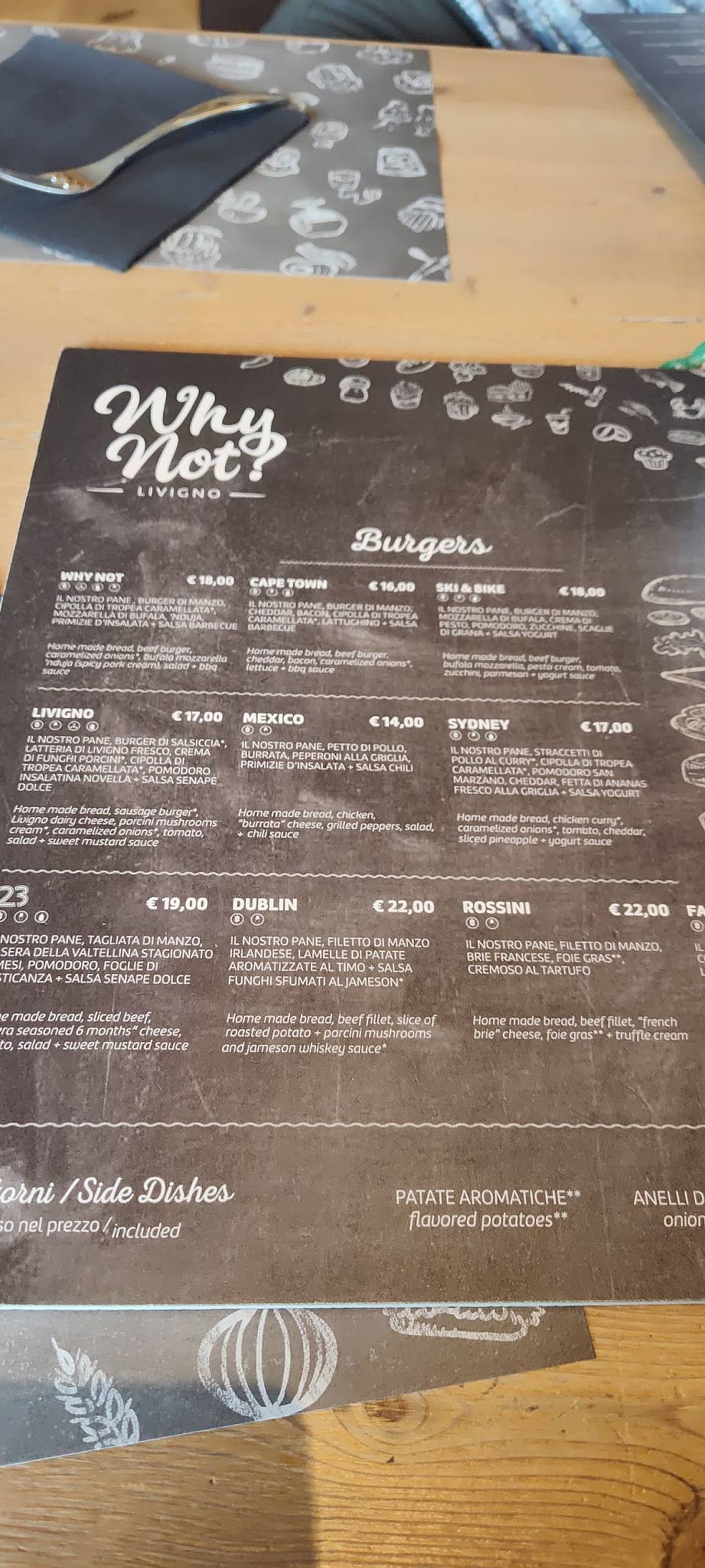 Menu at Why not? Livigno restaurant, Livigno