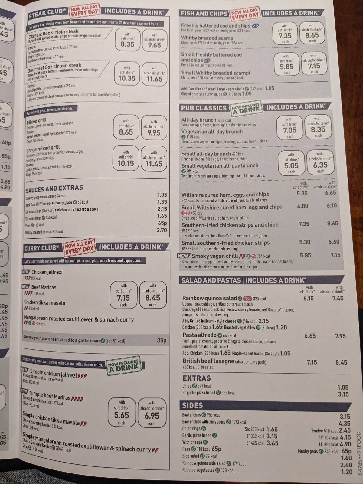 Menu at Willow Tree - JD Wetherspoon pub & bar, Stowmarket