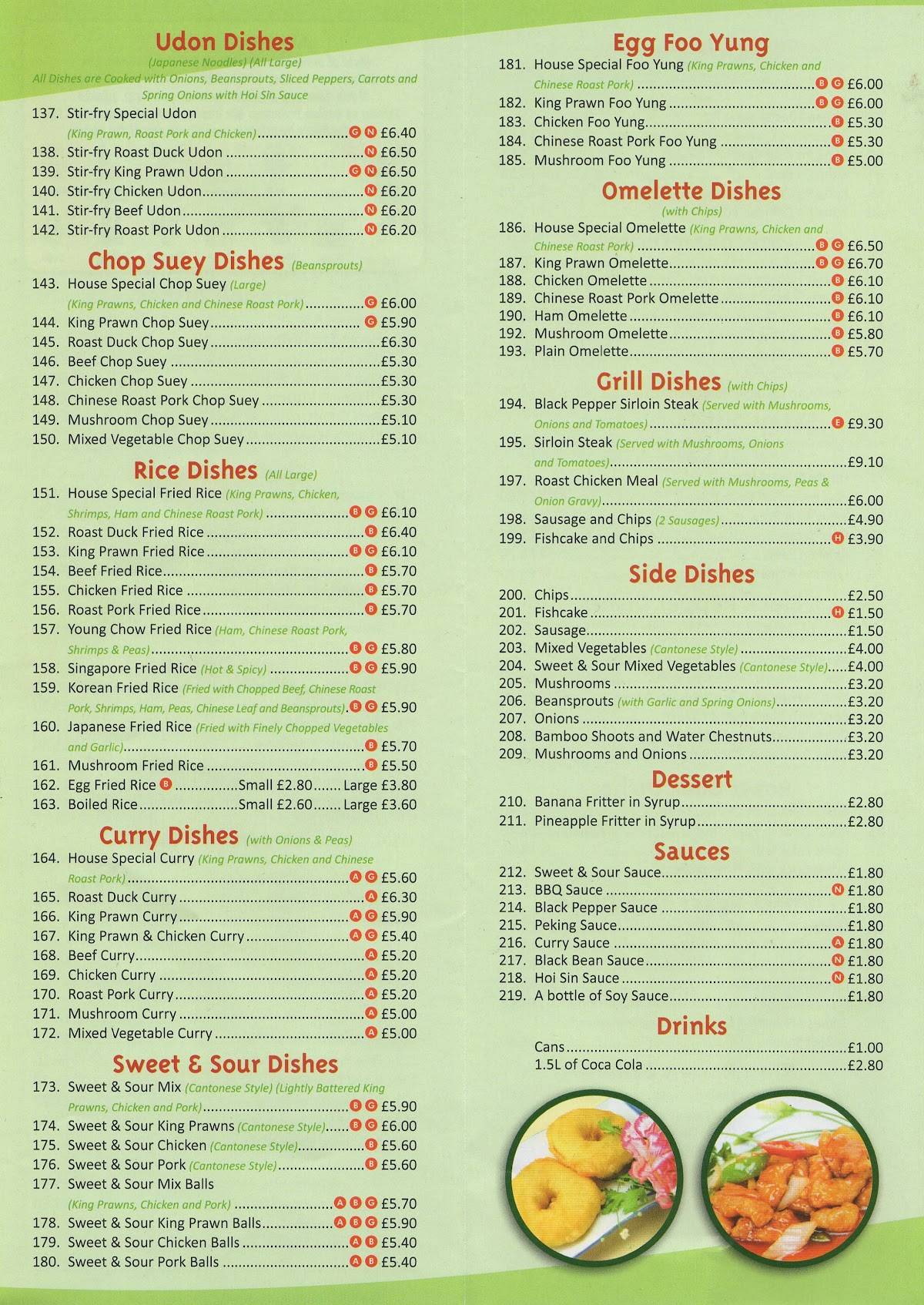 Menu at Wong's Kitchen fast food, North Wingfield