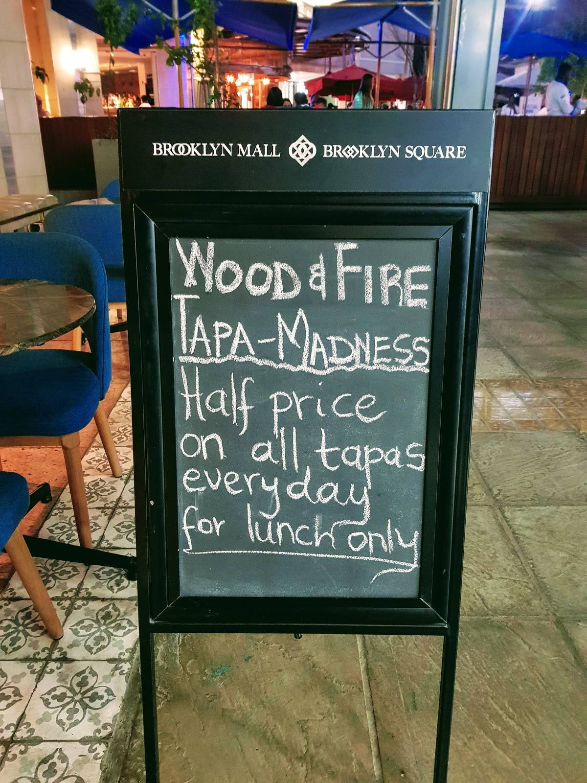 Menu at Wood & Fire restaurant, Pretoria, Veale St