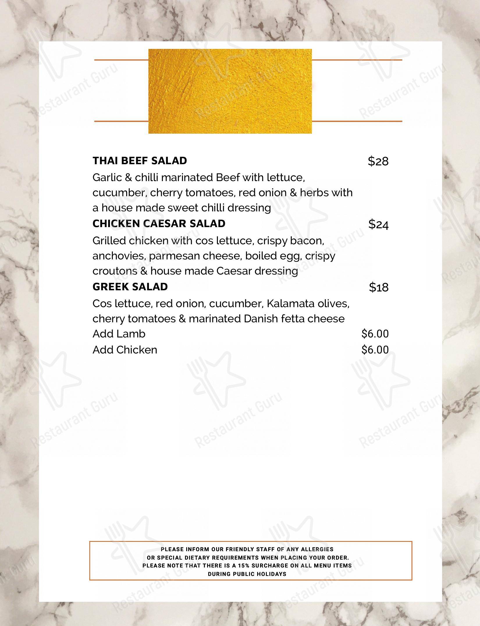 Menu at Hogan's Cafe & Bar Restaurant, Wallan